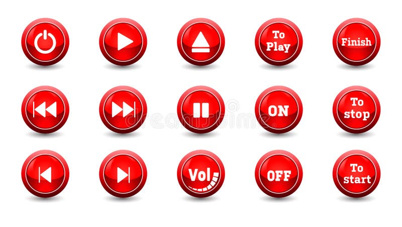 Illustration Electronic and Technology Concept,simple Red Icon Button ...
