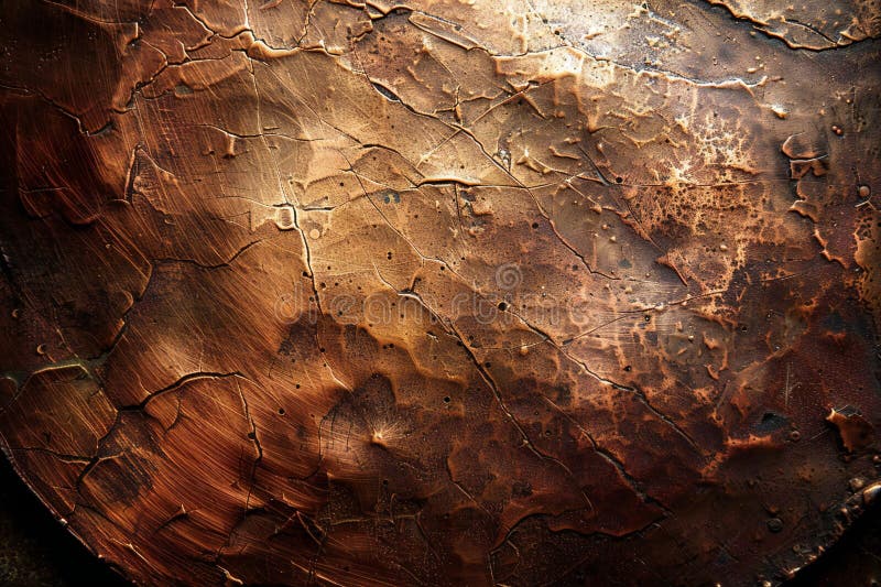 Elegant Closeup of Copper Surface with Visible Scratches and Grain on a ...