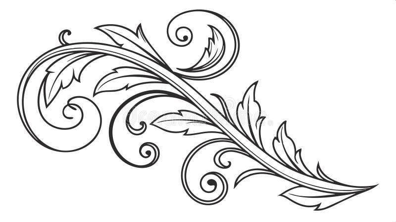 Elegant Decorative Floral Corner, Nature Ornament Illustration Element ...