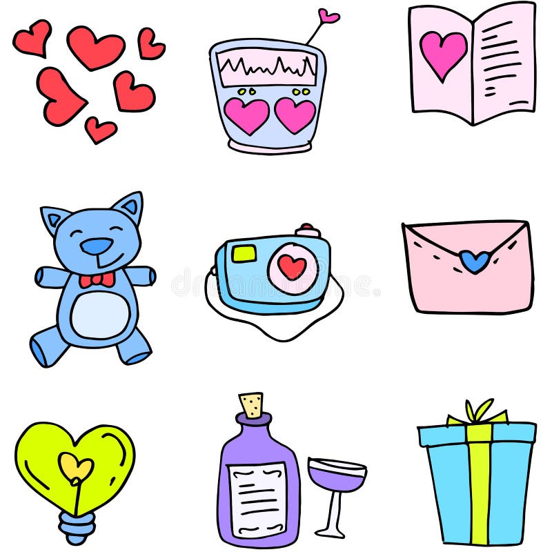 Illustration of Element Love Doodles Stock Vector - Illustration of ...