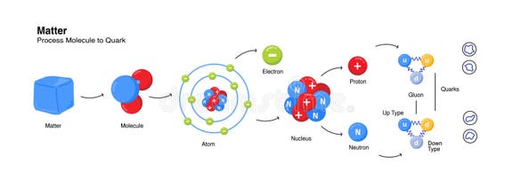 Illustration of Elementary Particles and Basic Components of Matter ...