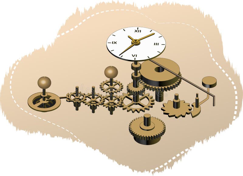 Illustration of Elements of the Clockwork in Isometric Stock Vector ...