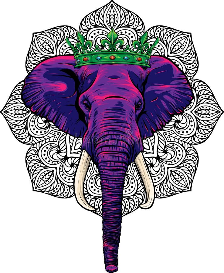 Elephant Head with American Indian Chief Headdress. Stock Vector ...