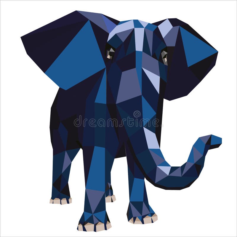 Illustration Elephant Polygon Stock Vector - Illustration of polygonal ...