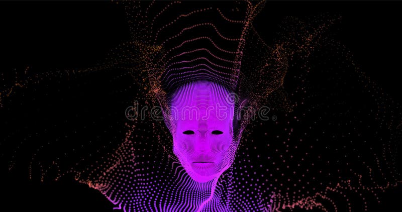 Illustration of Elf Woman Face Image with Multicolored Texture. Made ...