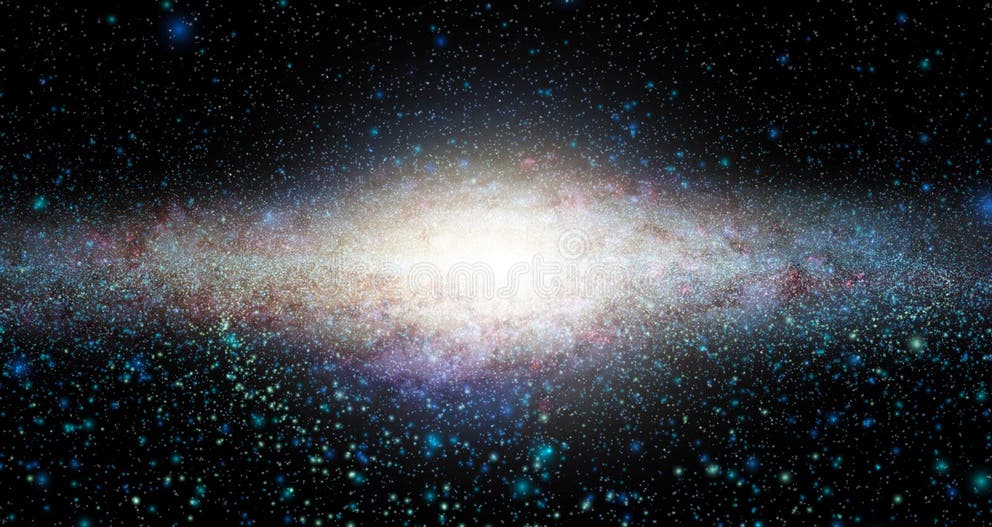 Illustration of Elliptical Galaxy in Deep Space Stock Illustration ...