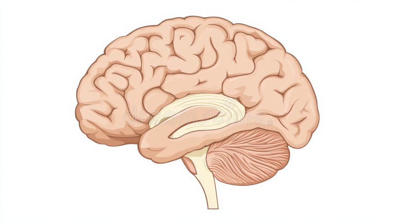Illustration of Emotional Processing Brain Map with Labeled Amygdala ...