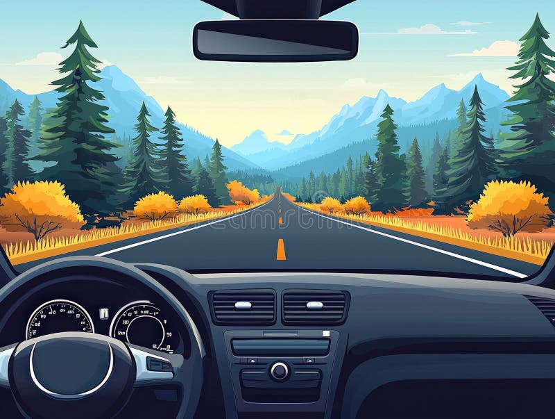 An Illustration Emphasizing Driving Safety Tips, Including Defensive ...