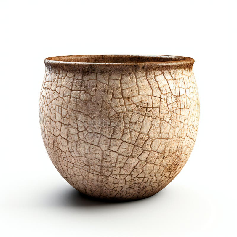 Empty Clay Pot Isolated on White Background Stock Illustration ...