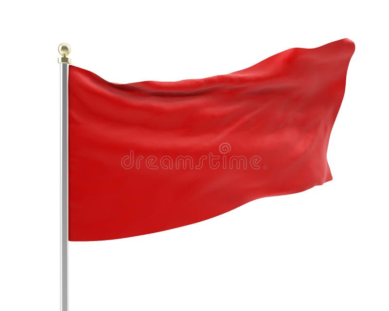 Illustration of an Empty Developing Red Flag in Stock Illustration ...