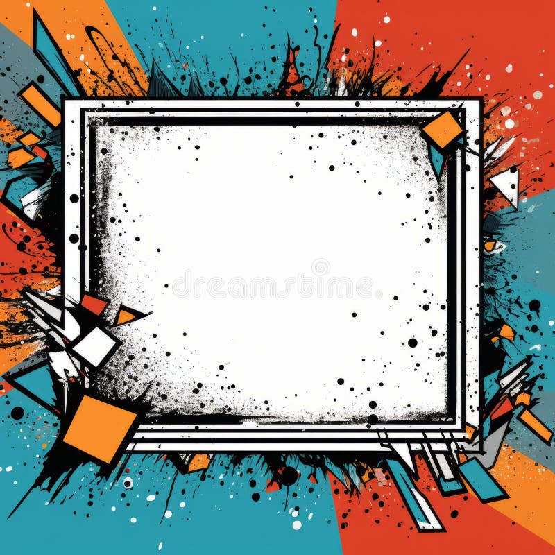 An Illustration of an Empty Frame on a Colorful Background Stock ...