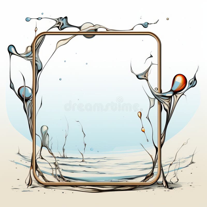 An Illustration of an Empty Frame with Water and Bubbles Stock ...