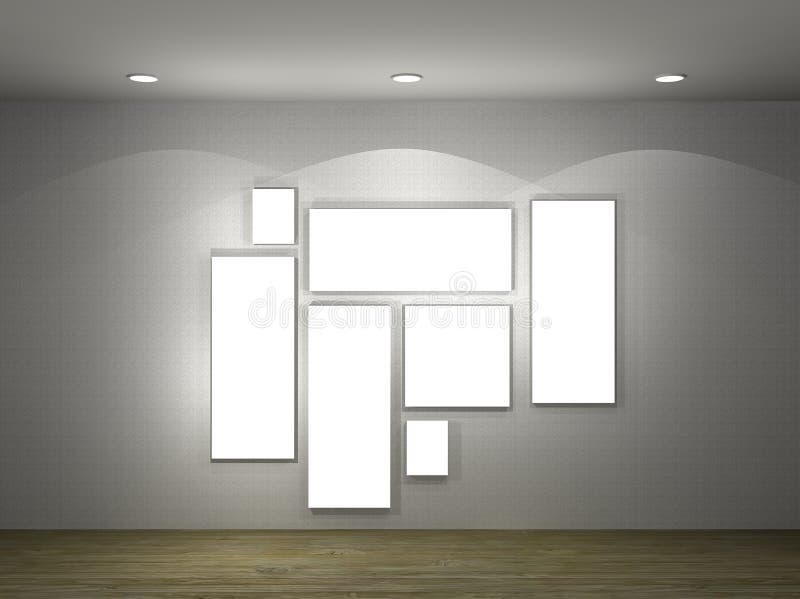 Illustration of a Empty Gallery with Frames Stock Illustration ...