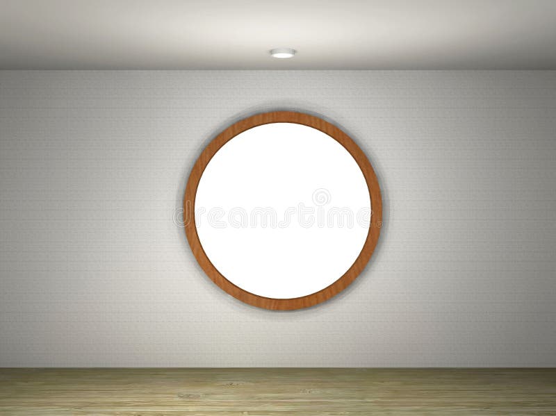 Illustration of a Empty Gallery with a Round Frame Stock Illustration ...