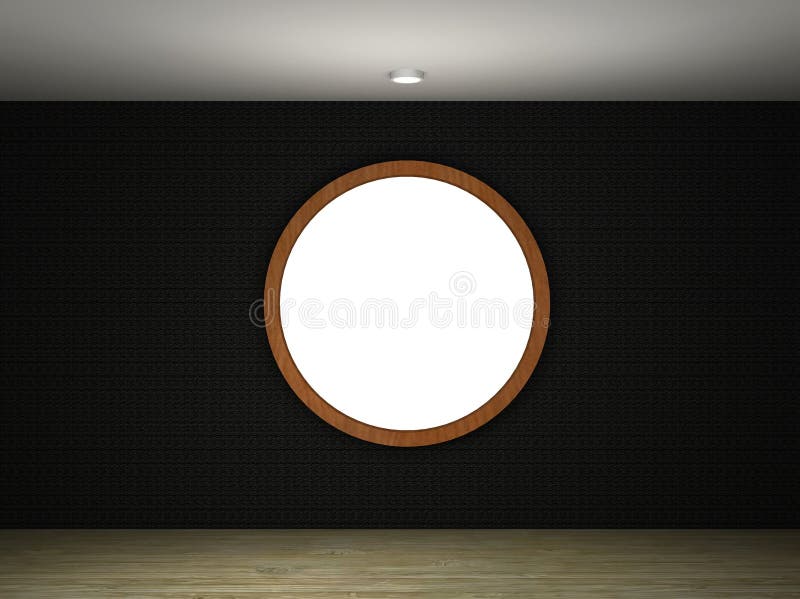 Illustration of a Empty Gallery with a Round Frame Stock Illustration ...