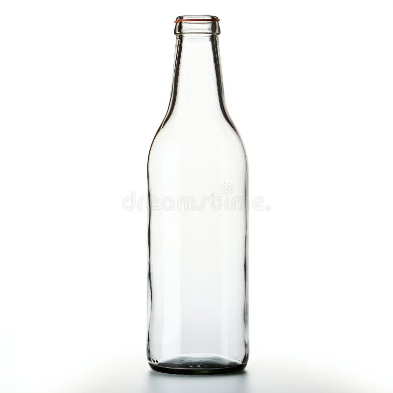 Empty Glass Bottle Isolated on White Background Stock Illustration ...