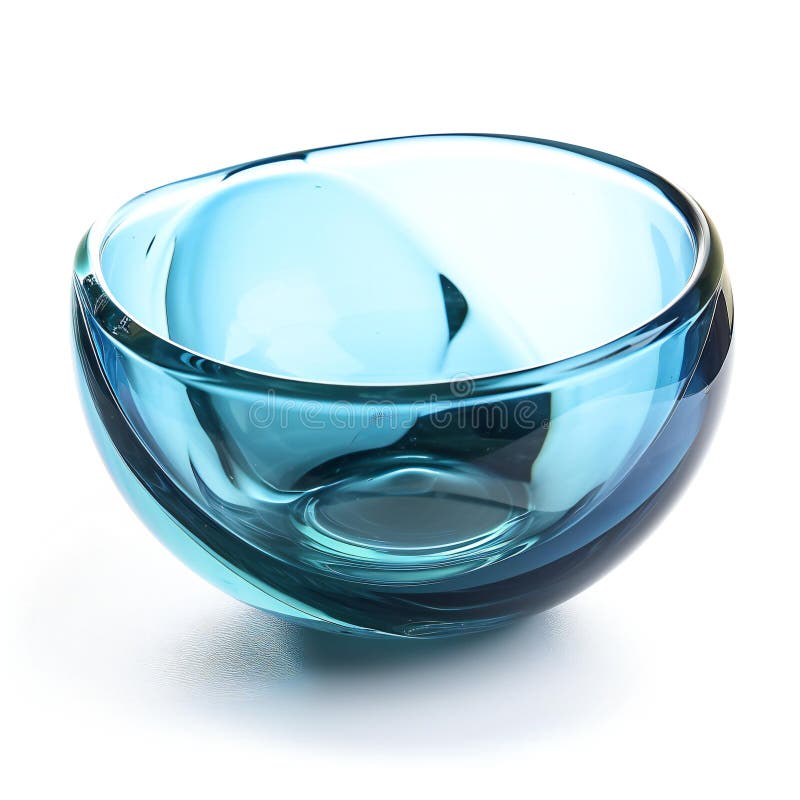 Empty Glass Bowl Isolated on White Background Stock Illustration ...