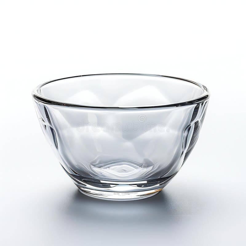 Empty Glass Bowl on White Background Stock Illustration - Illustration ...