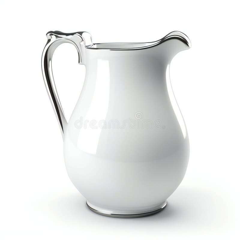 Empty Milk Jug Isolated on White Background Stock Illustration ...
