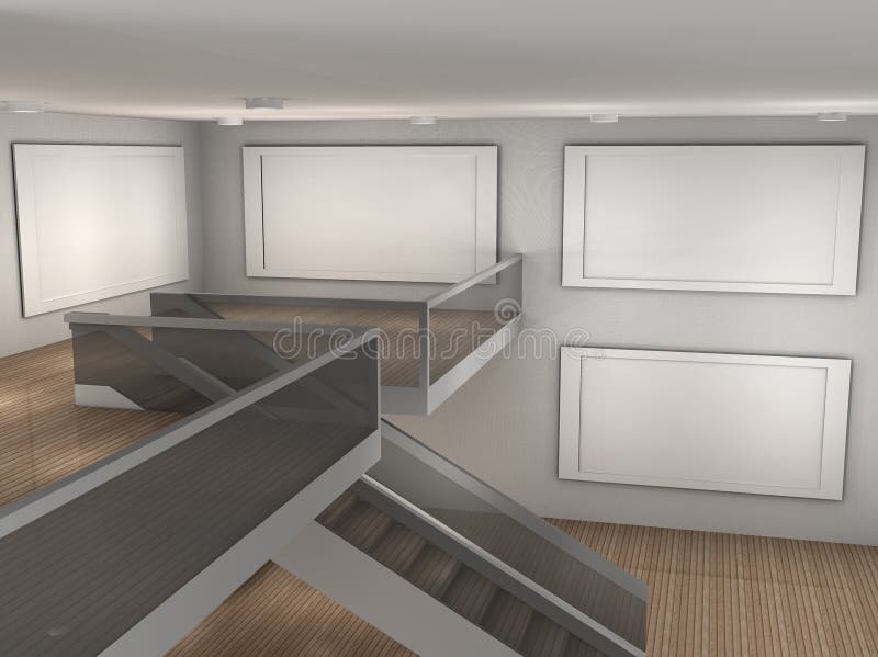 A Empty Museum Room with Frame for Picture Stock Illustration ...