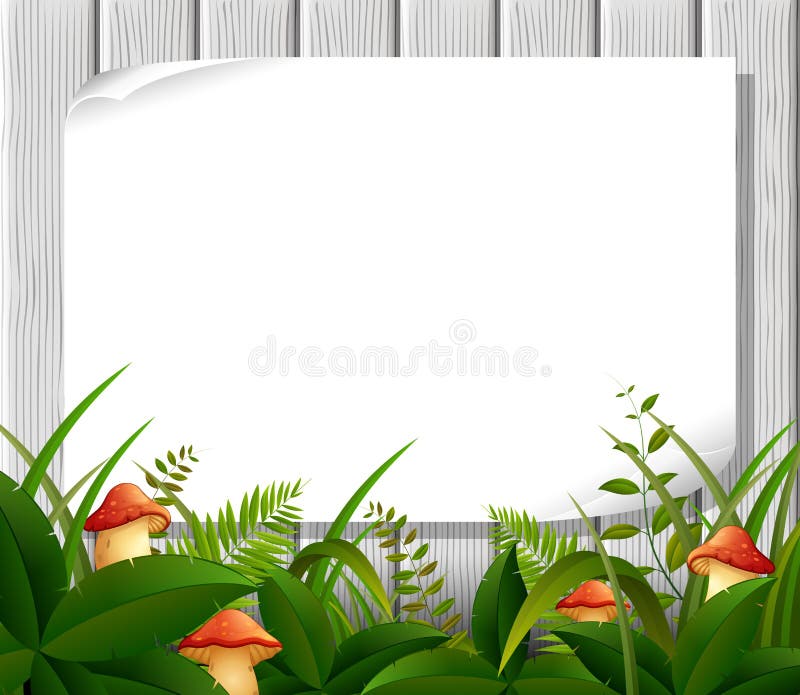 Empty Paper Blank on Wooden Signboard in the Garden Stock Vector ... Empty Paper Blank on Wooden Signboard in the Garden Stock Vector ...
