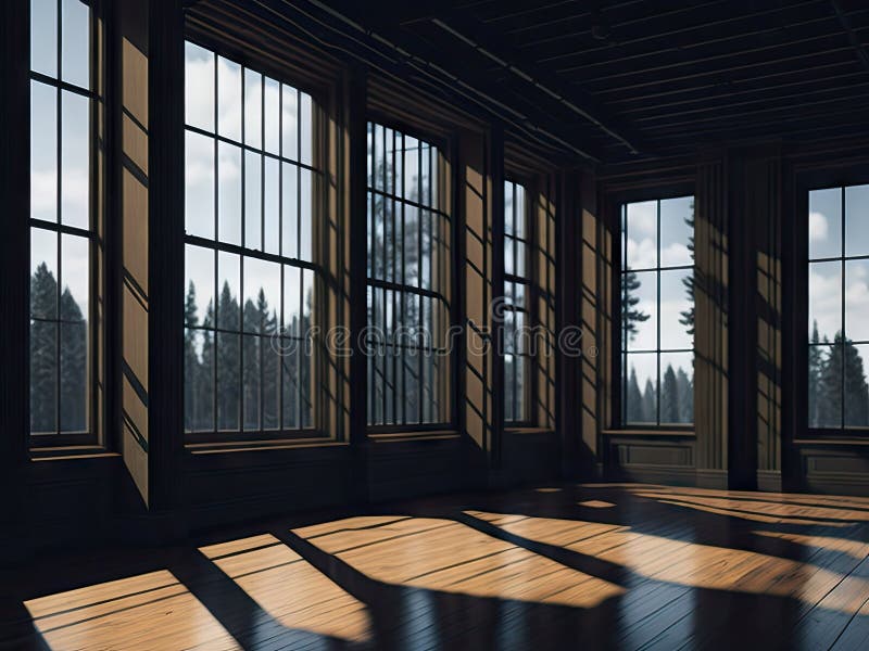 Illustration of an Empty Room with Natural Light. Ai Generative Stock ...