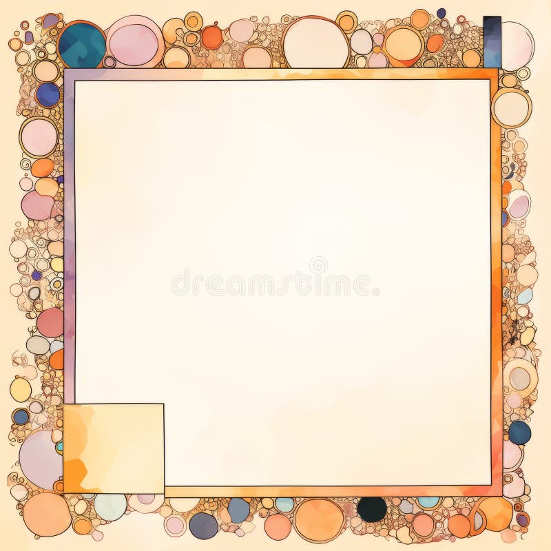 An Illustration of an Empty Square Frame with Colorful Circles Around ...