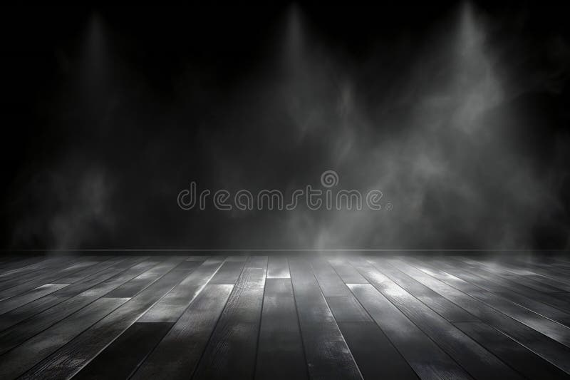 Empty Stage Background with Smoke and Spotlights Stock Illustration ...