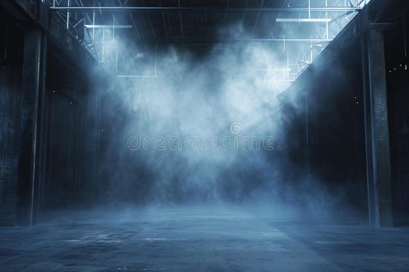 Empty Stage with Smoke and Spotlights on it Stock Illustration ...