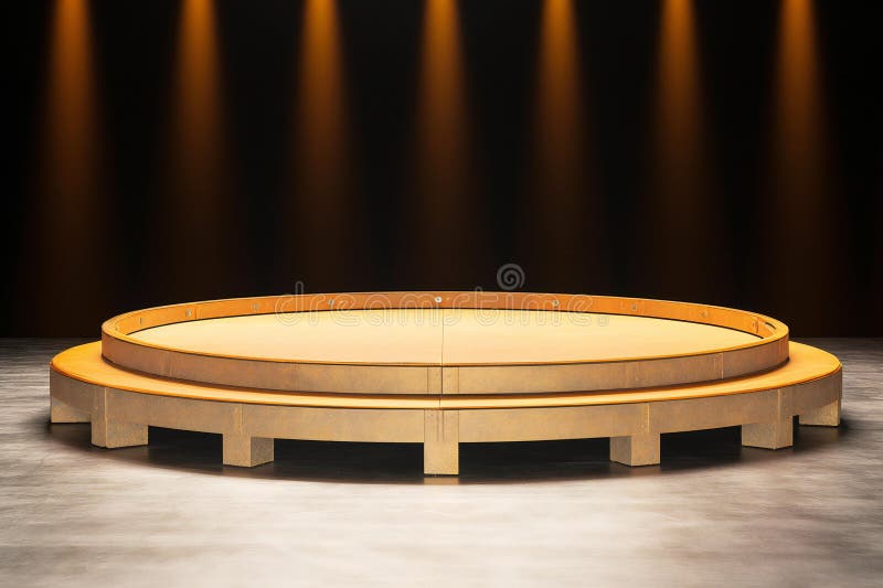 Empty Stage with Spotlights, Stage Backdrop Stock Illustration ...