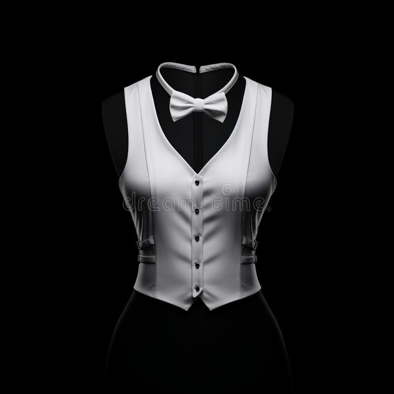 Illustration of Empty Suit Vest with Female Style Bowtie White Clean ...