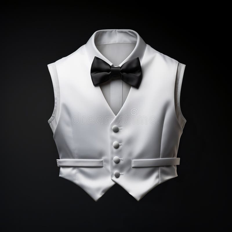 Illustration of Empty Suit Vest with Female Style Bowtie White Clean ...