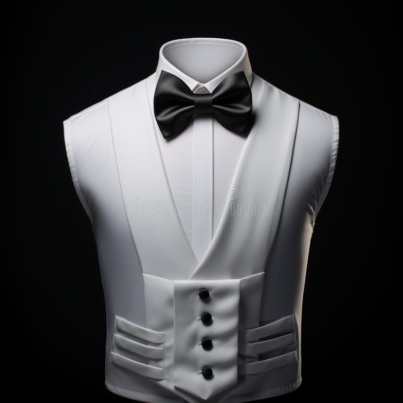 Illustration of Empty Suit Vest with Female Style Bowtie White Clean ...