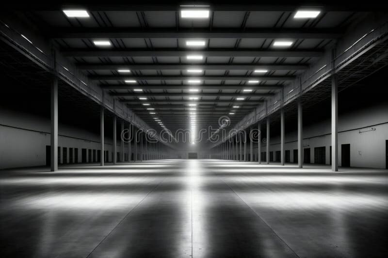 Empty Warehouse in Logistic Center, Arts & Architecture, Indoor Stock ...