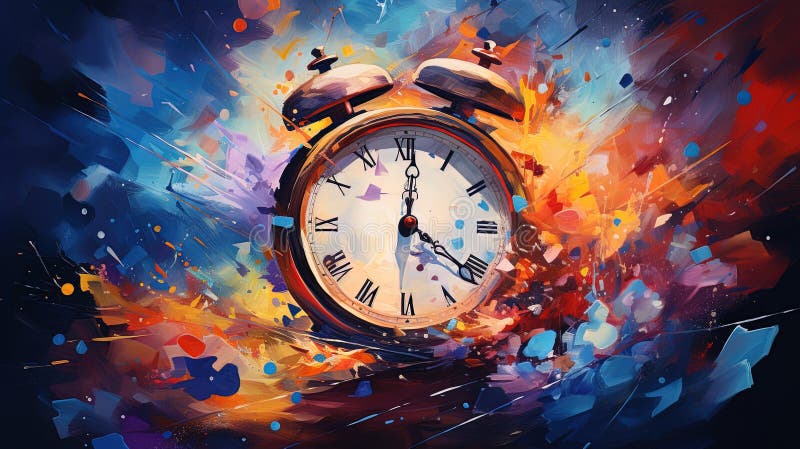 Illustration Encompasses Abstract Thoughts on Time, Embracing Its ...