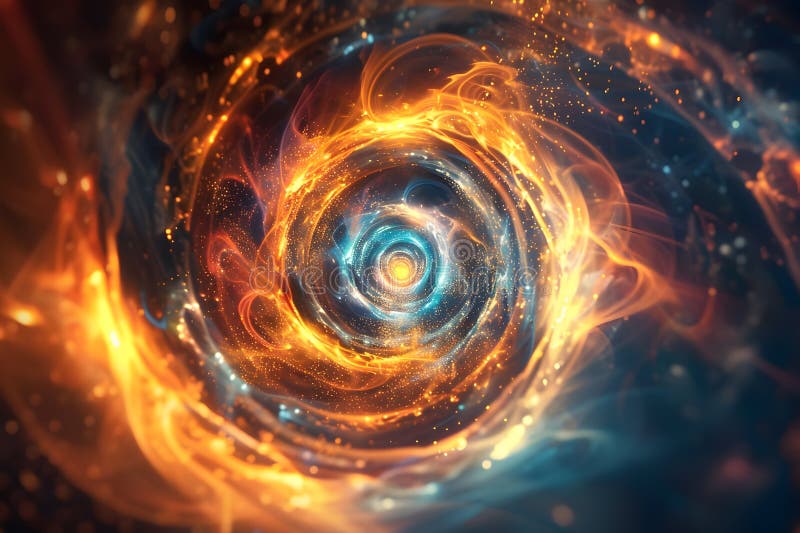 Illustration of Energy, Light and Flowing Particles Stock Illustration ...