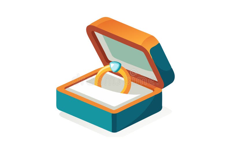 Illustration of an Engagement Ring in a Box Symbolizing a Proposal or ...