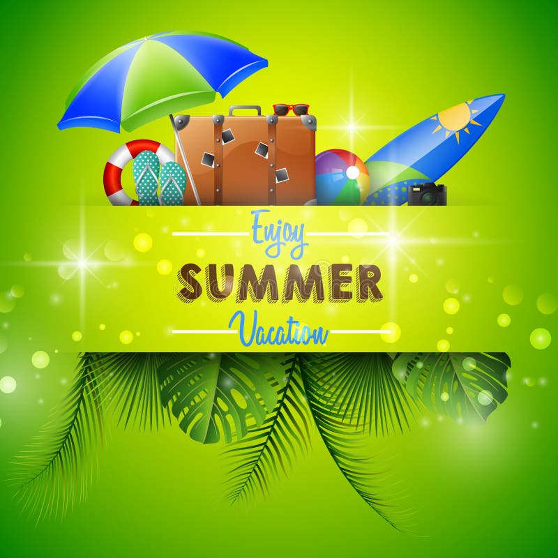 Summer Vocation Collection Set Stock Vector - Illustration of kids ...