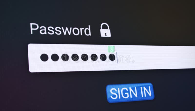 Illustration of Entering a Password on the Login Page of a Website ...