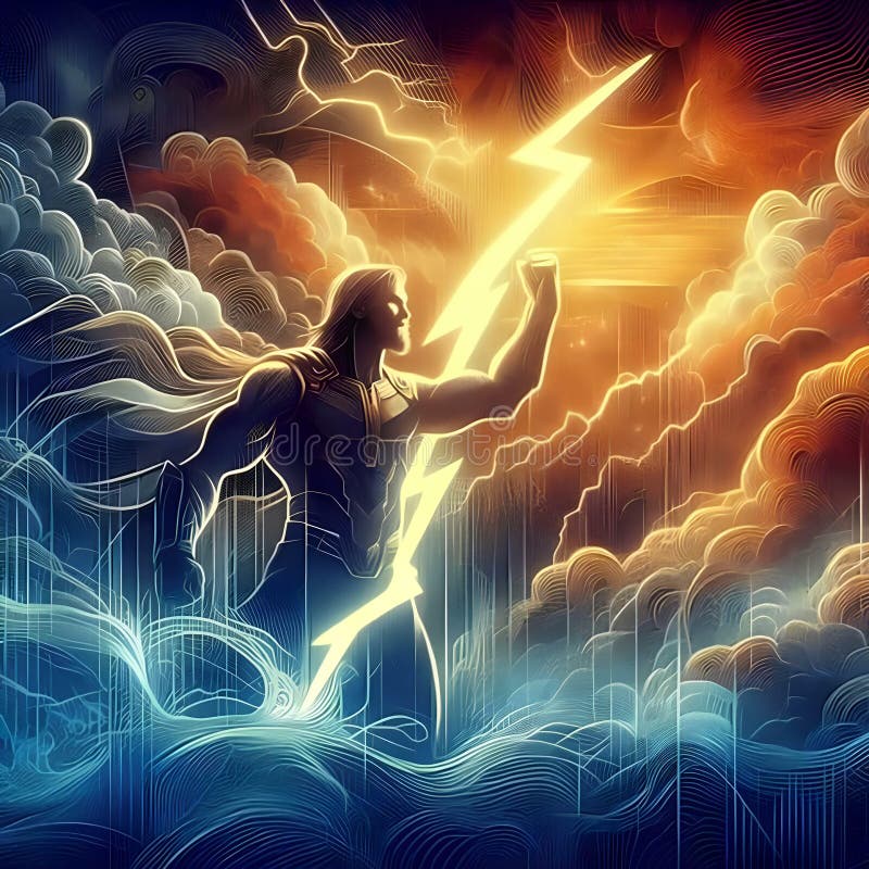 Illustration an Entity with the Power of Thunder Stock Illustration ...