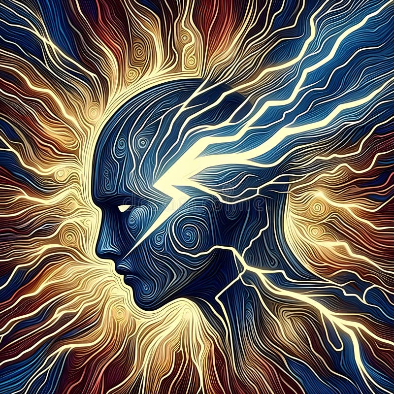 Illustration an Entity with the Power of Thunder Stock Illustration ...