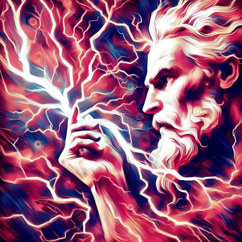 Illustration an Entity with the Power of Thunder Stock Illustration - Illustration of circle ...