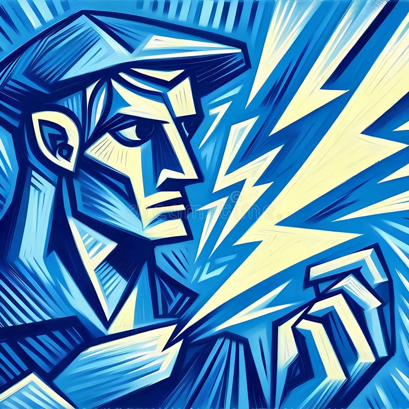 Illustration an Entity with the Power of Thunder Stock Illustration ...