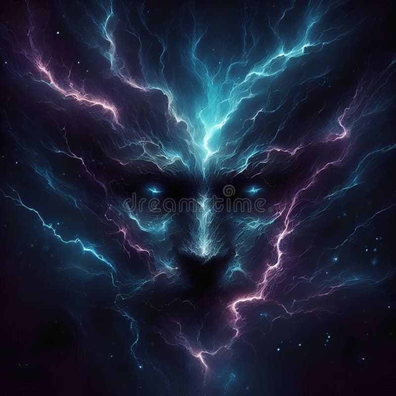 Illustration an Entity with the Power of Thunder Stock Illustration ...