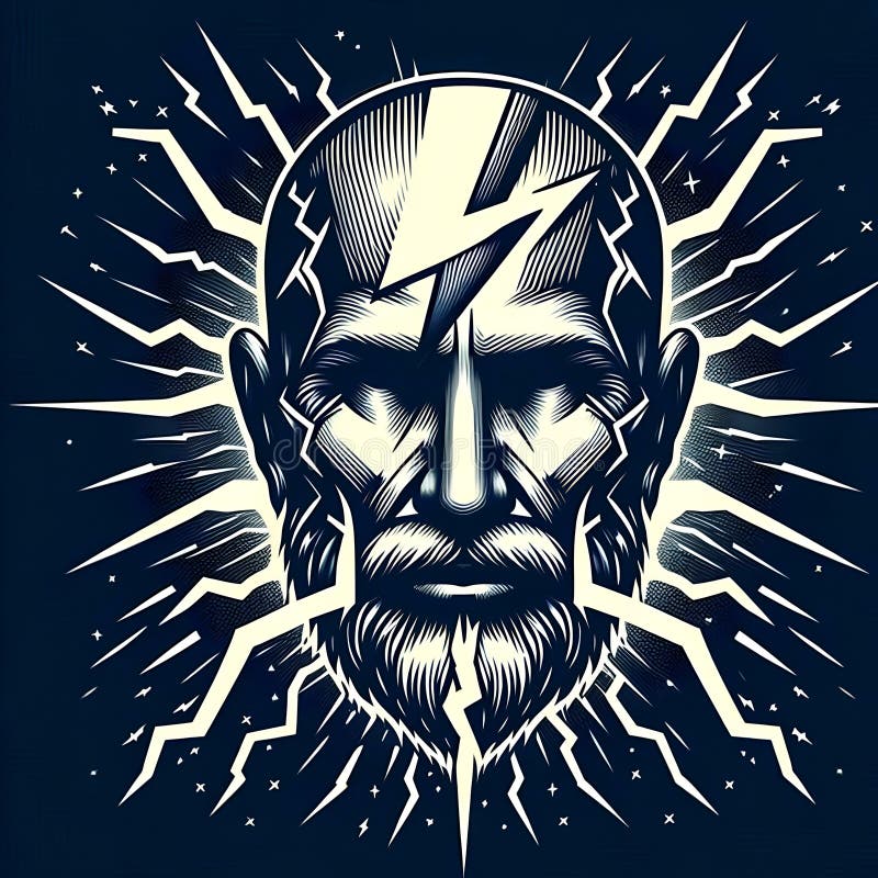 Illustration an Entity with the Power of Thunder Stock Illustration ...