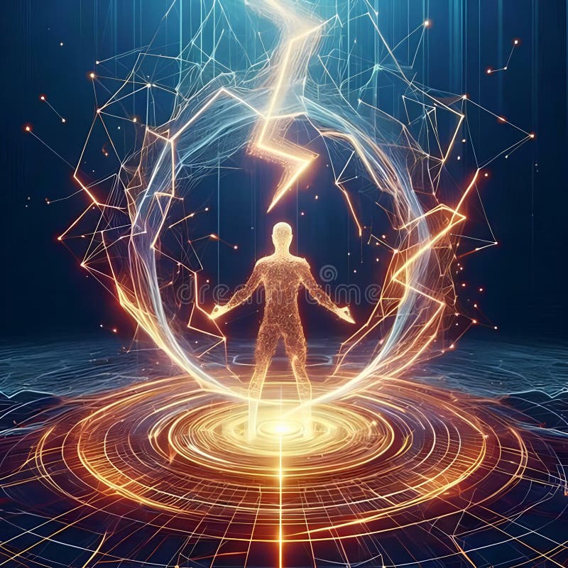 Illustration an Entity with the Power of Thunder Stock Illustration ...