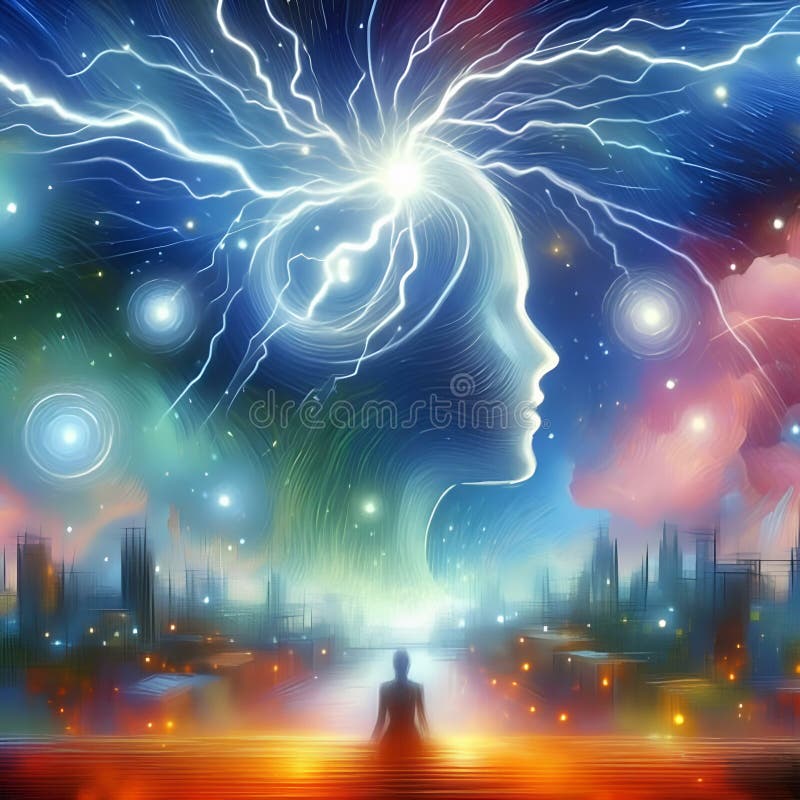 Illustration an Entity with the Power of Thunder Stock Illustration ...