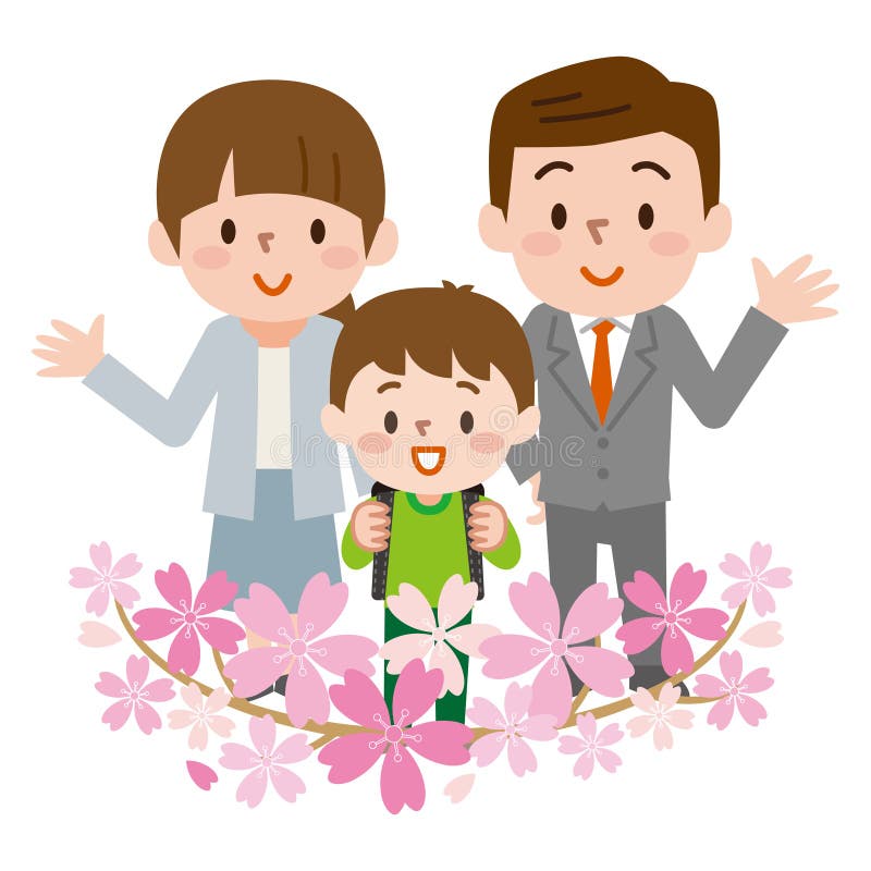 Illustration of Entrance Ceremony at Elementary School Stock Vector ...