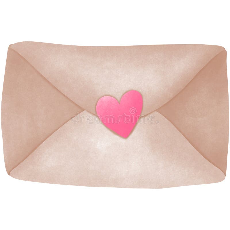 Illustration of an Envelope with a Heart Sticker on it. Stock ...
