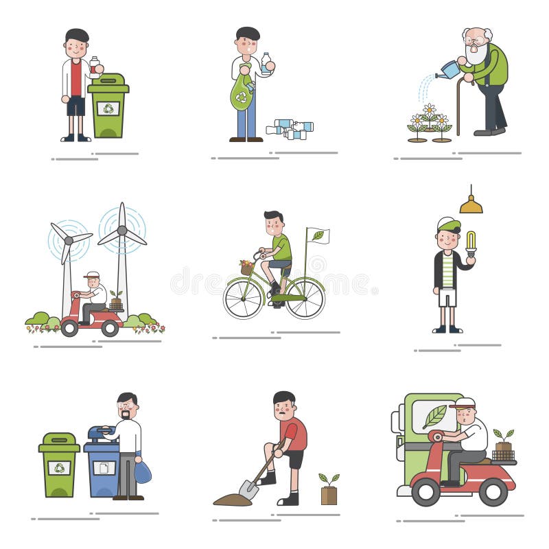 Illustration of Environmental Concept Lifestyle Stock Illustration ...